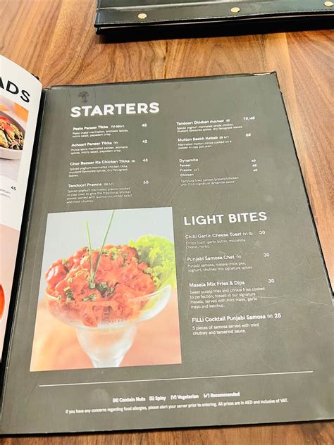 Menu At Filli Select Al Zahia Restaurant Sharjah