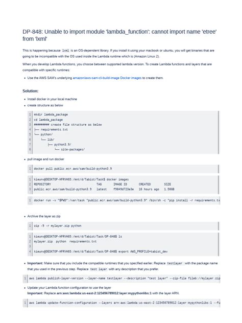 Devops Dp 848 Unable To Import Module Lambda Function Cannot