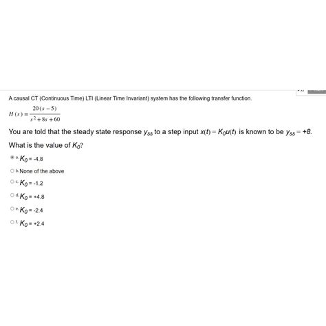 Solved A Causal Ct Continuous Time ﻿lti Linear Time
