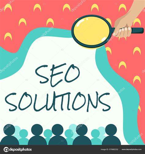 Text Caption Presenting Seo Solutions Word Search Engine Result Page Stock Illustration By