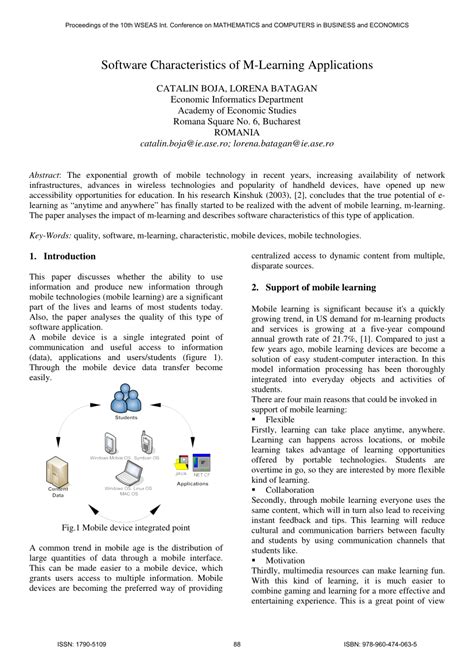 Pdf Software Characteristics Of M Learning Applications