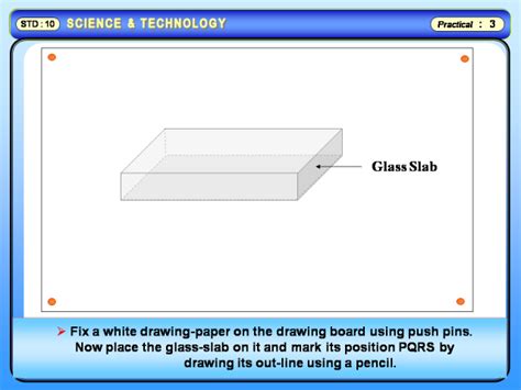 Physics Learn Draw The Path Of Through Glass Slab And Hence To Measure The Angle Of Incidence