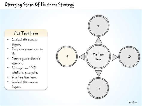 0614 Business Ppt Diagram Diverging Steps Of Business Strategy Powerpoint Template PowerPoint