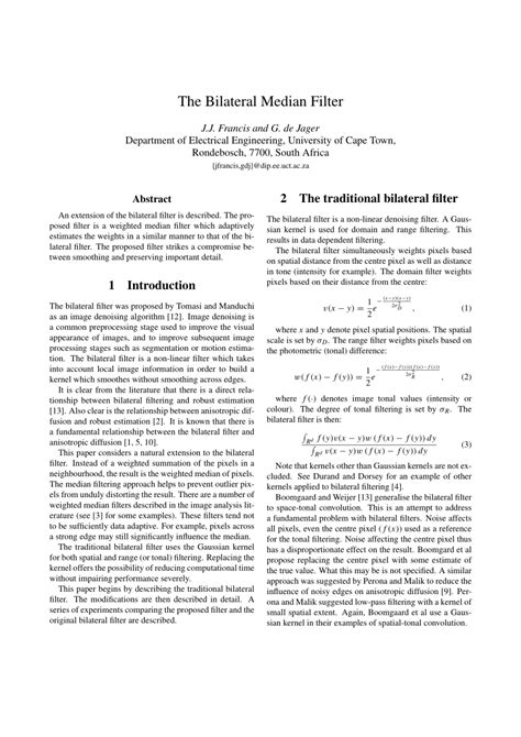 Pdf The Bilateral Median Filter