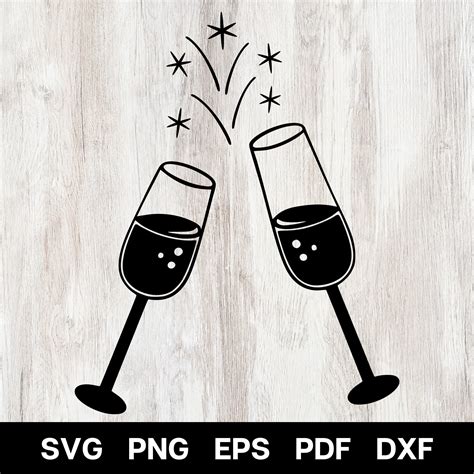 Wine Glasses Svg Clinkng Wine Glasses Svg Champagne Glasses Svg Wine