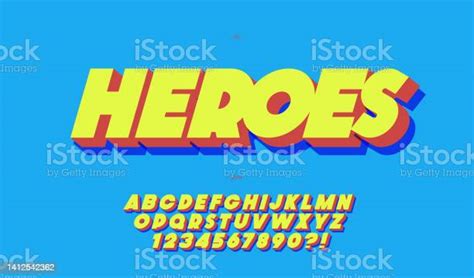 영웅 벡터 글꼴 3d 굵은 스타일 자신감에 대한 스톡 벡터 아트 및 기타 이미지 자신감 컴퓨터 글자 폭발 Istock