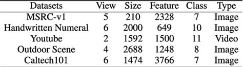 Table From Robust Unsupervised Multi View Feature Learning With Dynamic Graph Semantic Scholar