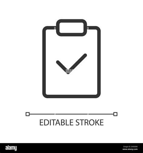 Completed Task Pixel Perfect Linear Ui Icon Stock Vector Image And Art