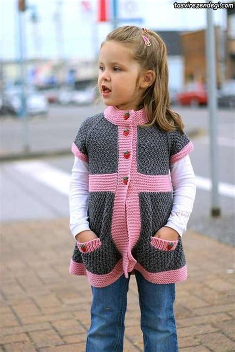 مدل ژاکت بافتنی دخترانه کلاه ، دستکش و هدبند مجله تصویر زندگی