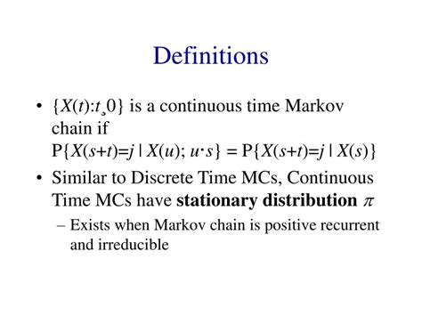 ppt continuous time markov chains and basic queueing theory