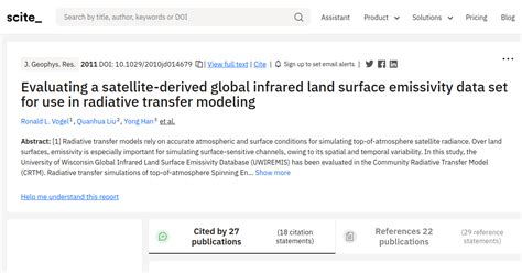 Citation Report Evaluating A Satellite Derived Global Infrared Land