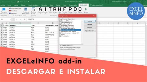 Instalar Exceleinfo Add In Para Excel Youtube