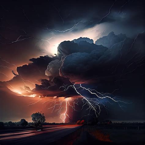 Premium Photo Thundercloud With Lightning Generative Ai