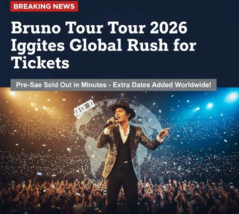 Bruno Mars Tour 2026 Ignites Global Rush For Tickets