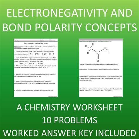 Electronegativity And Bond Polarity A Chemistry Worksheet Made By Teachers