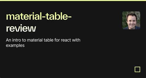 Material Table Examples Codesandbox