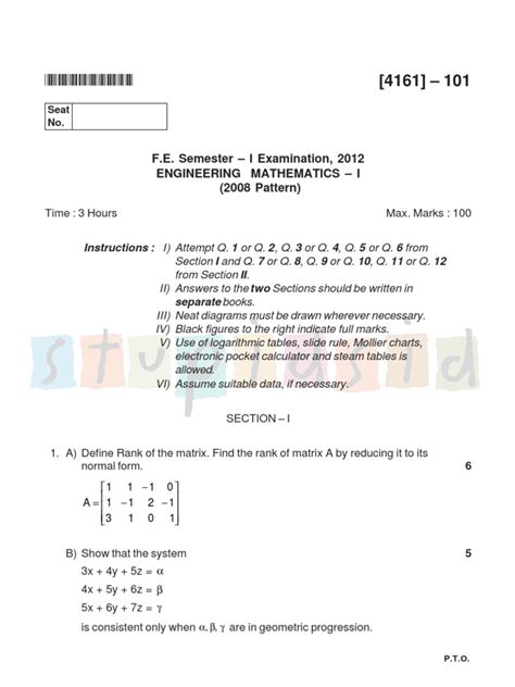 engineering mathematics1 pdf matrix mathematics eigenvalues and
