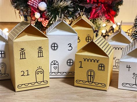 Diy Advent Calendar Download Christmas Village Houses Printable