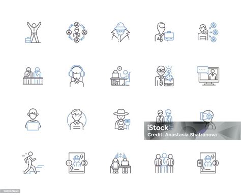 작업 개요 아이콘 모음입니다 일 직업 고용 직업 작업 노동 고용 벡터 및 일러스트레이션 개념 세트 직위 할당 계약 선형 기호 건강 진단에 대한 스톡 벡터 아트 및 기타