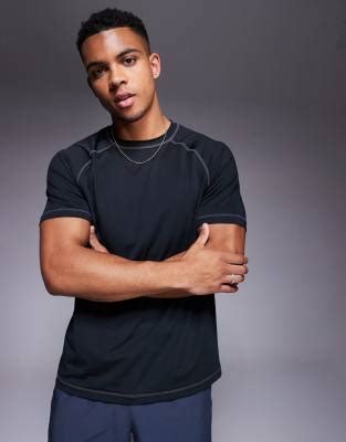 4505 Sport T Shirt In Schwarz Aus Netzstoff Mit Kontrast Nähten Asos