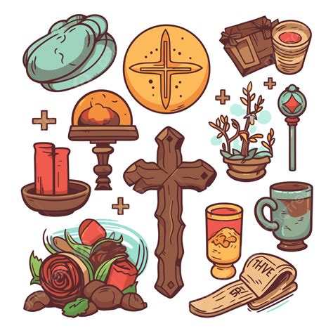 기독교 상징 벡터 십자가 만화를 포함하여 교회 서비스를 위해 만든 스티커 클립 아트 항목 상표 클립 아트 Png 일러스트 및 벡터 에 대한 무료 다운로드 Pngtree