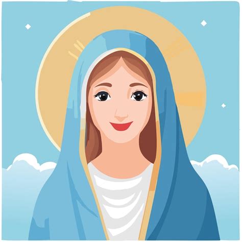 Virgem Maria mãe de Jesus Vetor Premium