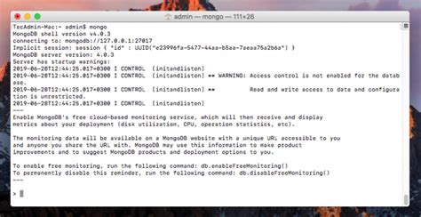 Mongodb On Macos TecAdmin