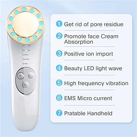 Badu Bg 7 в 1 галванична машина за лице Дълбоко почистващ масажор за лице Високочестотна машина