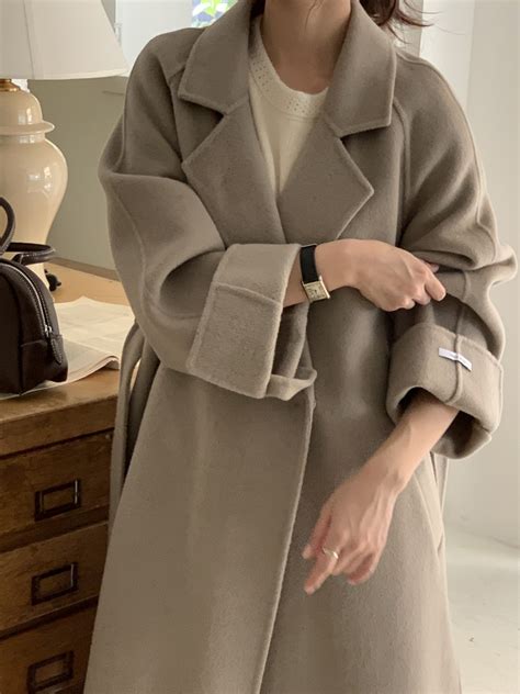 아이메르 [아이메르 마지막공구]울100 엘라 핸드메이드코트 여자겨울 벨트 롱코트 키작녀 88사이즈코트 위시버킷