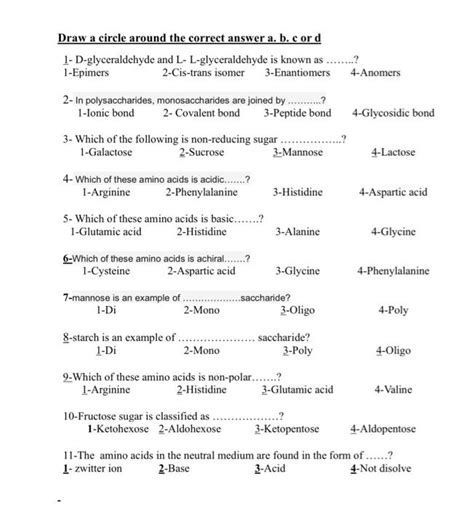 Solved Draw A Circle Around The Correct Answer A B C Or D Chegg