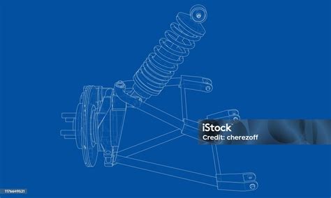 충격 흡수가 있는 자동차 서스펜션 벡터 3차원 형태에 대한 스톡 벡터 아트 및 기타 이미지 3차원 형태 기계 부분 나선형 Istock