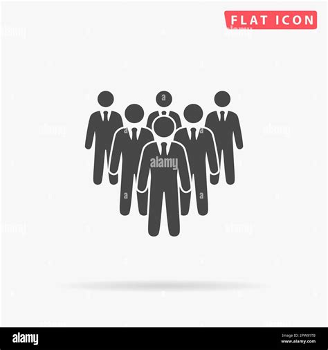Leader Standing In Front Of Corporate Crowd Simple Flat Black Symbol