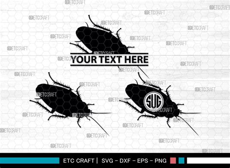 Cockroach Monogram Cockroach Silhouette Cockroach Svg Cockroach Bug Svg Bug Svg Roach Svg