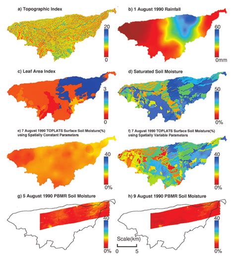 13 spatially distributed topographic index a precipitation b download scientific diagram