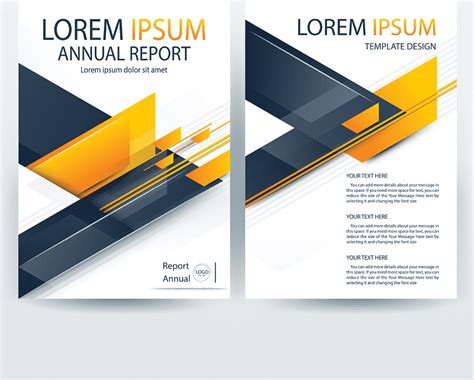오렌지와 블루 기하학적 모양으로 비즈니스 브로슈어 서식 파일 Png Pngegg
