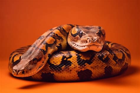 Premium Ai Image A Python On A Red Background