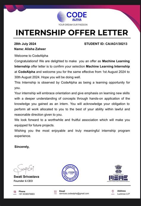 alisha zaheer on linkedin codealpha