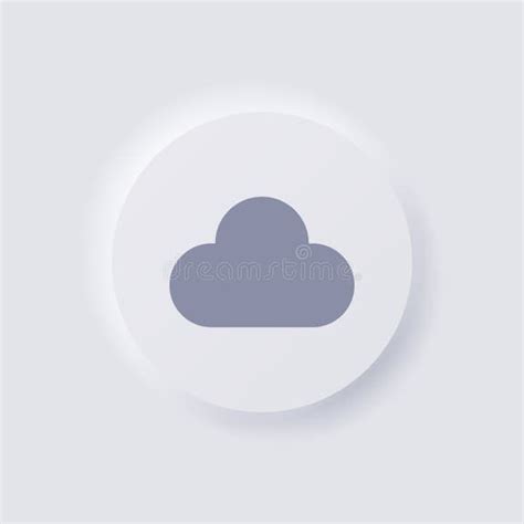 Cloud Icon White Neumorphism Soft Ui Design Stock Vector Illustration Of Push Button 265812395