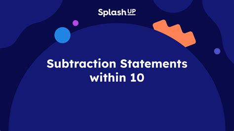 Subtraction Statements Within 10 Math Lesson Plans Splashlearn