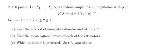 Solved 20 ﻿points ﻿let X1dotsxn ﻿be A Random Sample From