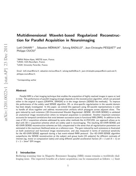 Pdf Spatio Temporal Wavelet Regularization For Parallel Mri