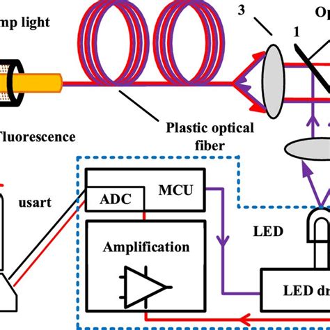 Schematic Diagram Of The Fluorescent Optical Fiber Temperature Sensor Download Scientific