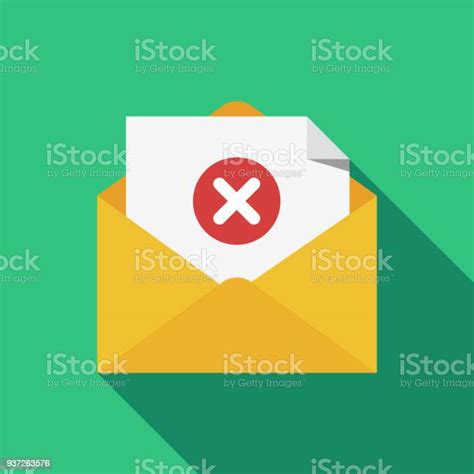 열린된 봉투 및 빨간색 X 문서 라인 아이콘을 표시합니다 메시지가 전송 되지 않았습니다 오류 실패 하는 전자 메일 배달 이메일 삭제 메일 편지를 제거 합니다 긴 그림자 평면
