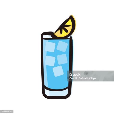 차이나 블루 칵테일 아이콘 또는 일러스트레이션 손으로 그린 선의 컬러 버전 나이트클럽에 대한 스톡 벡터 아트 및 기타 이미지 나이트클럽 레스토랑 리치 Istock