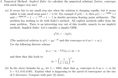 3 numerical method implicit euler to calculate the