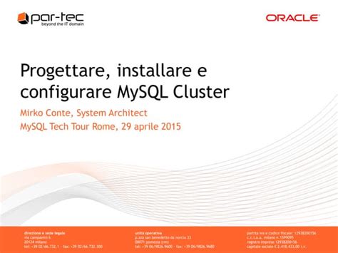 Mysql Tech Tour 2015 Progettare Installare E Configurare Mysql
