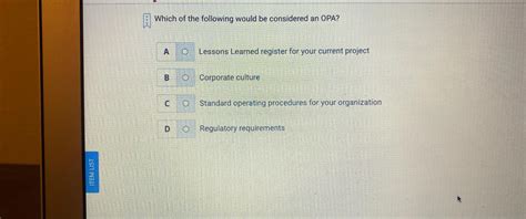 Solved Which Of The Following Would Be Considered An OPA A Chegg Com