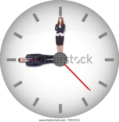 Clock Businesspeople Instead Hour Minute Hands Stock Illustration 73457611 Shutterstock