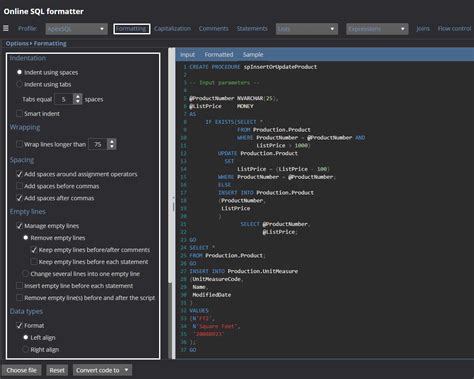 Online SQL Formatter Overview
