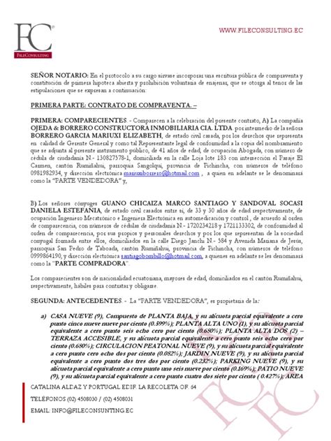 Compra Venta Casa Pdf Pagos Préstamo Hipotecario